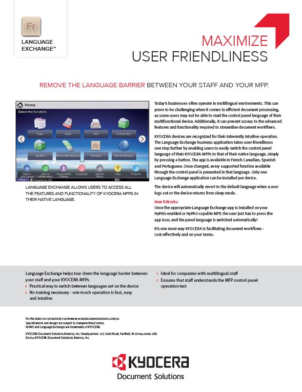 Kyocera Software Network Device Management Language Exchange - Arkansas ...